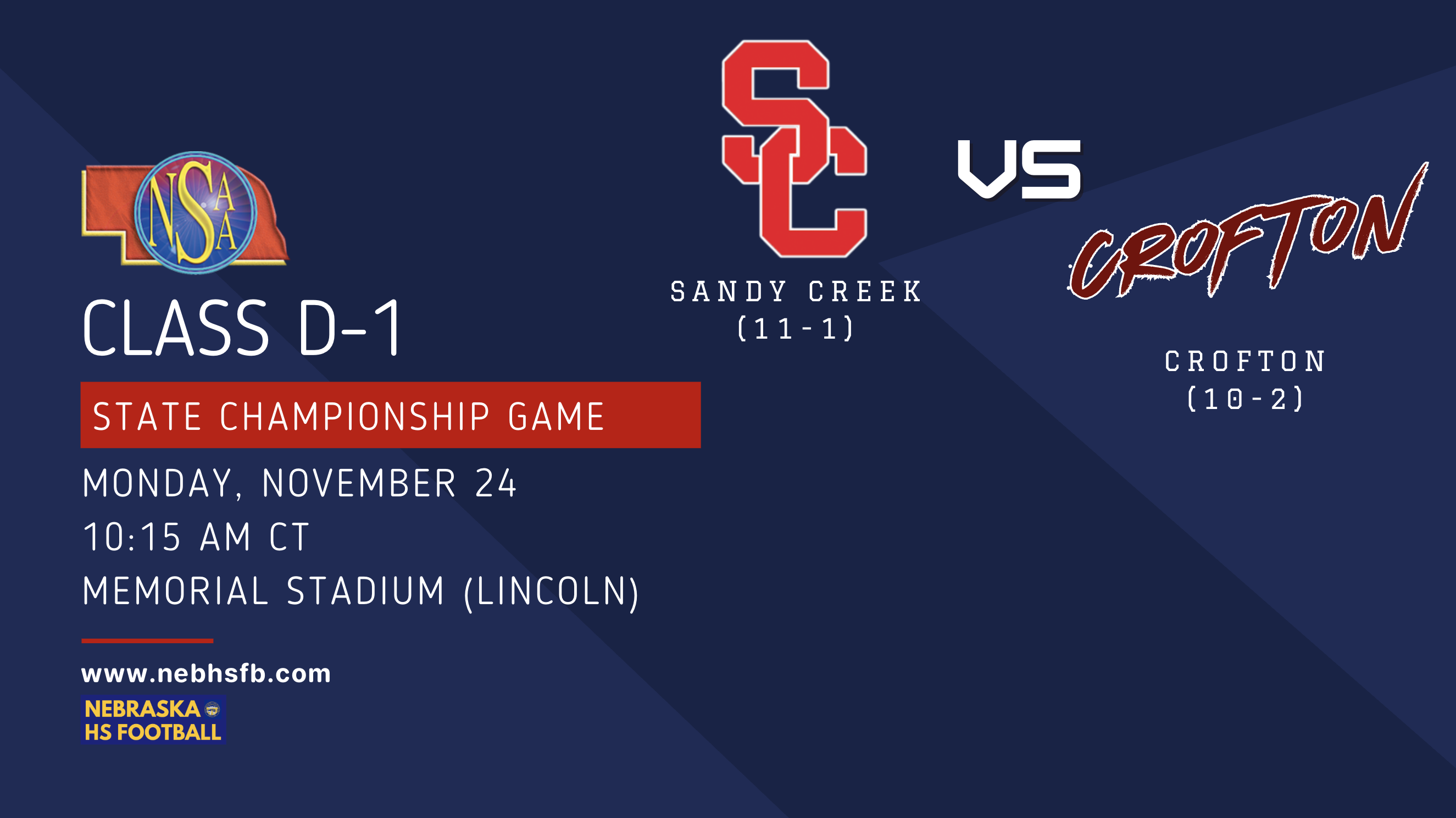 2025 NSAA Class D-1 State Championship Game Preview: Sandy Creek (11-1 ...